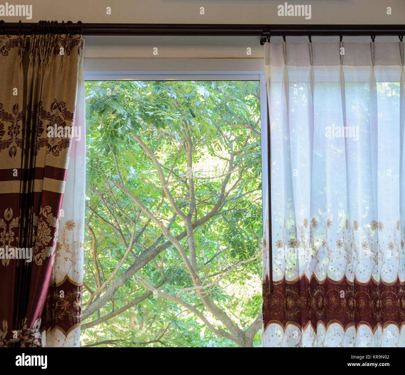 Translucent curtain window Stock Photo - Alamy