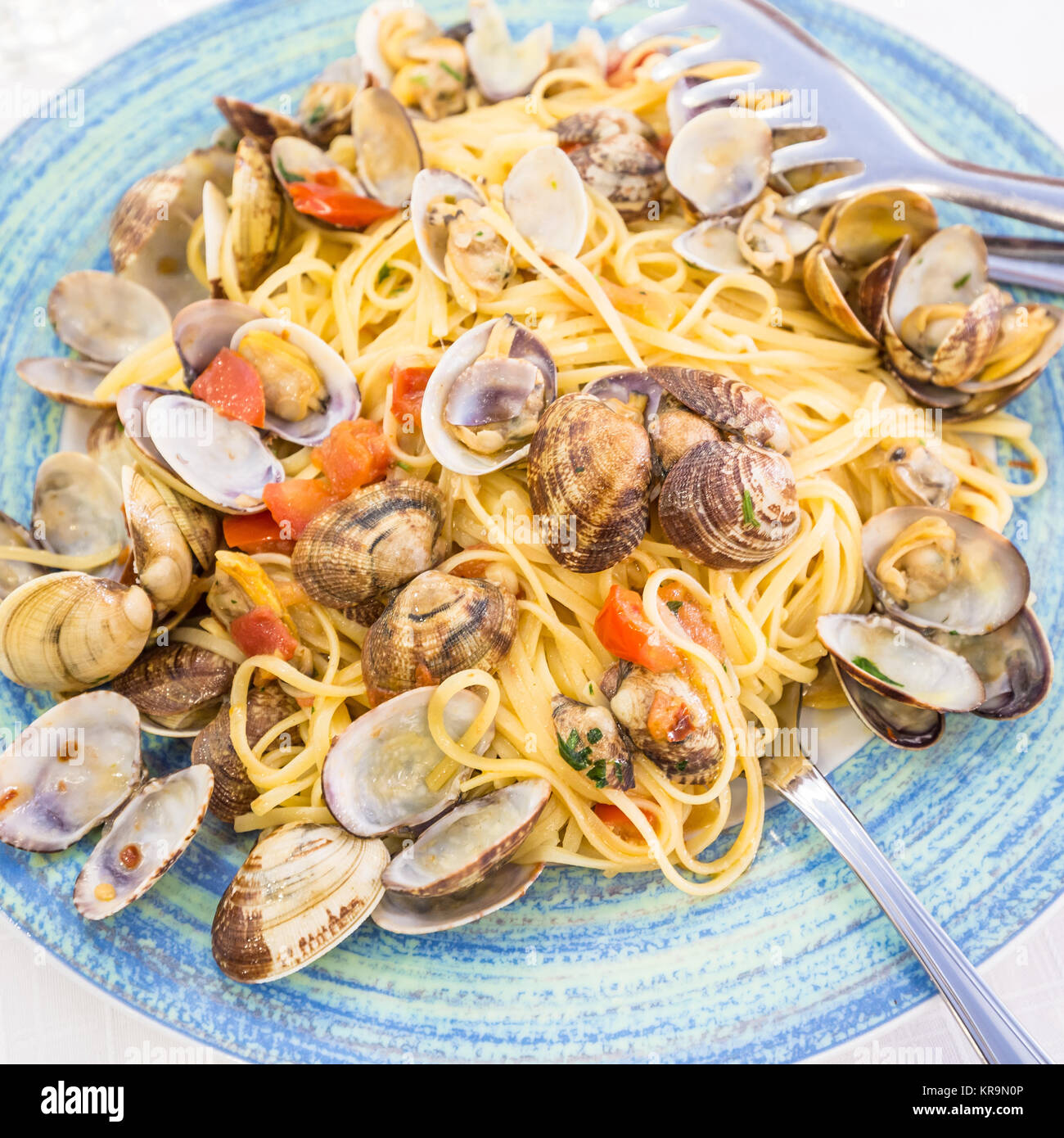 Real Spaghetti alle vongole in Naples, Italy Stock Photo - Alamy