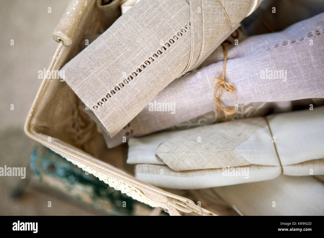Old linen cloths Stock Photo - Alamy
