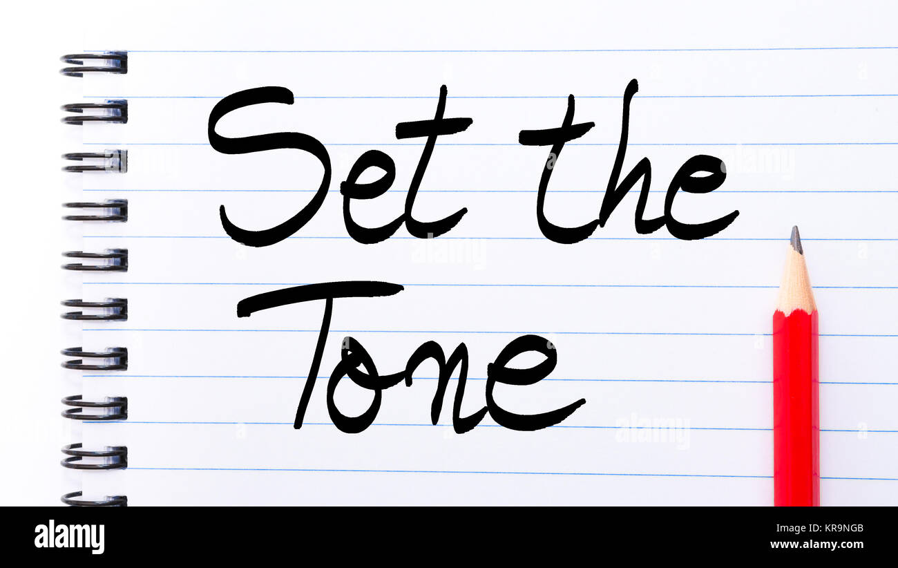 Set The Tone Note written on notebook page Stock Photo - Alamy