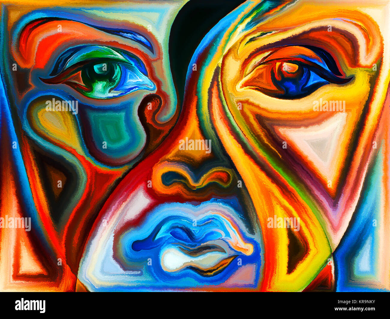 Colors of Female Portrait Stock Photo - Alamy
