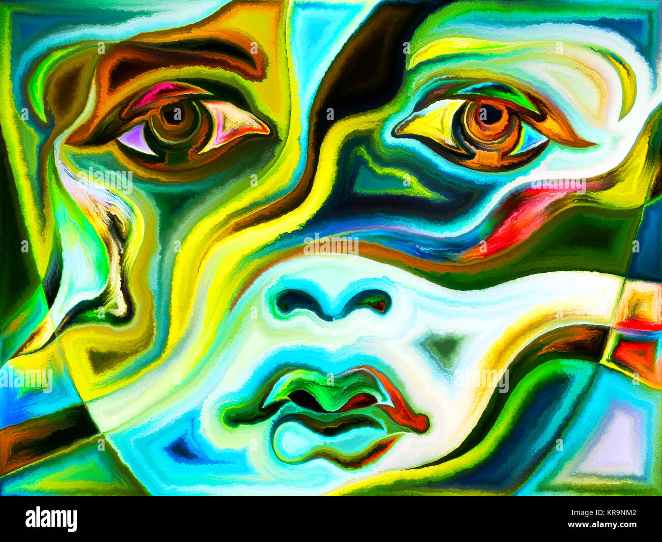 Colors of Female Portrait Stock Photo - Alamy