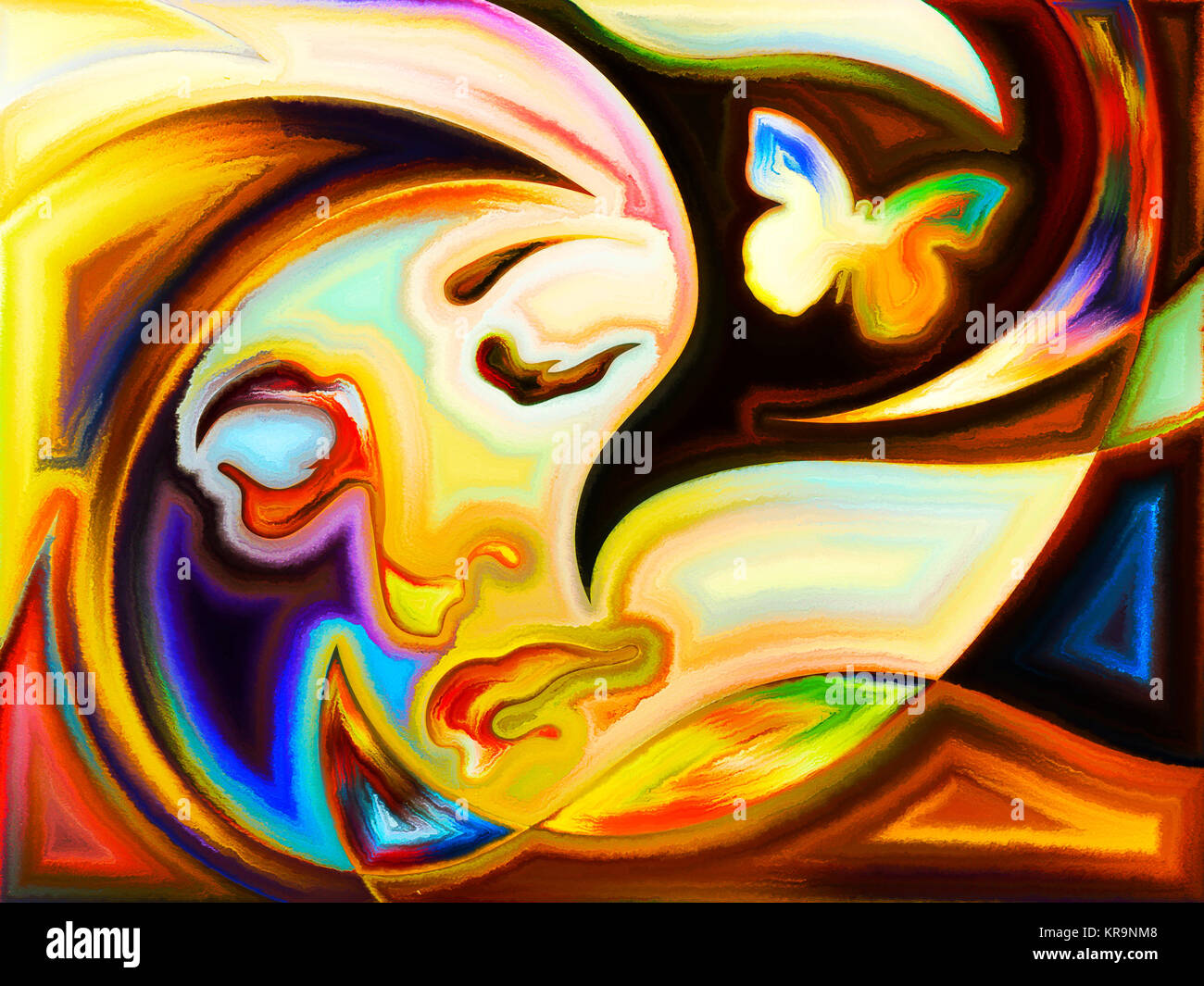 Colors of Female Portrait Stock Photo - Alamy