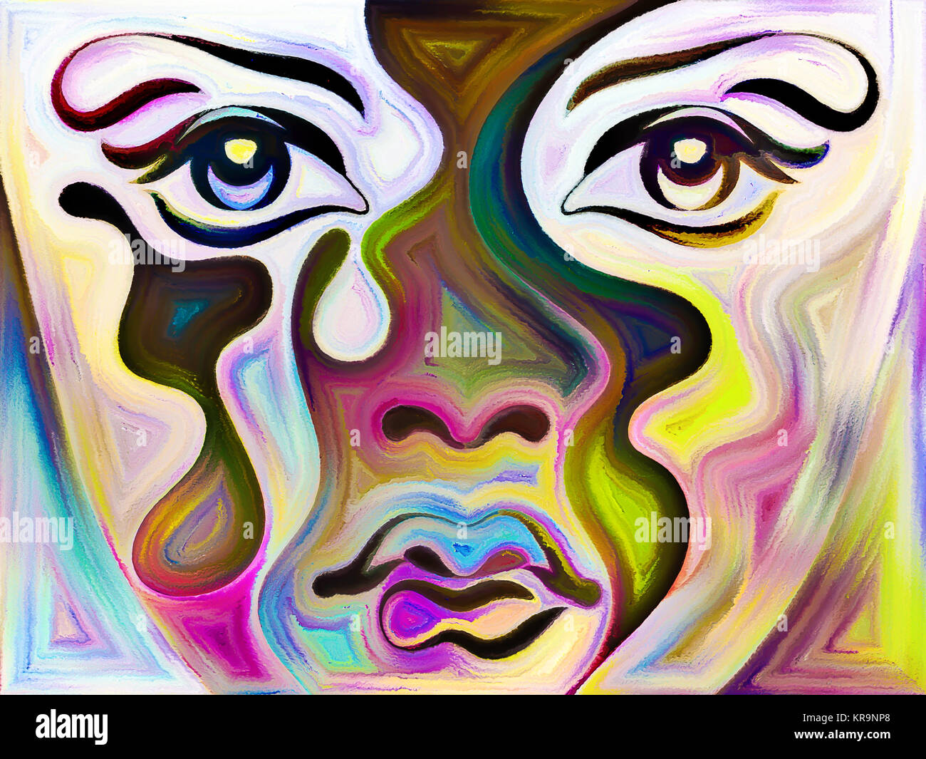 Inner Life of Blue Girl Stock Photo - Alamy