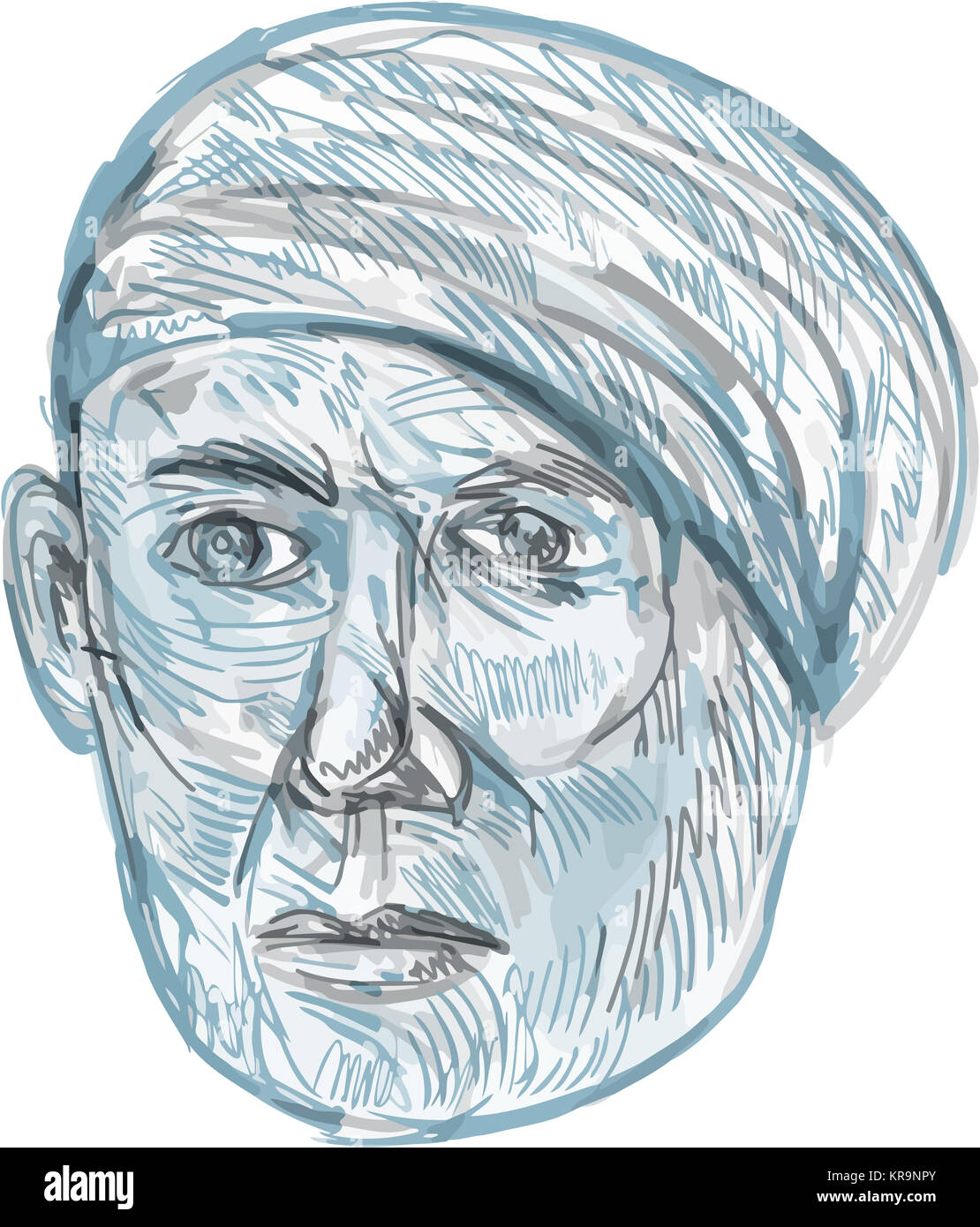 Old Man Wearing Turban Drawing Stock Photo - Alamy