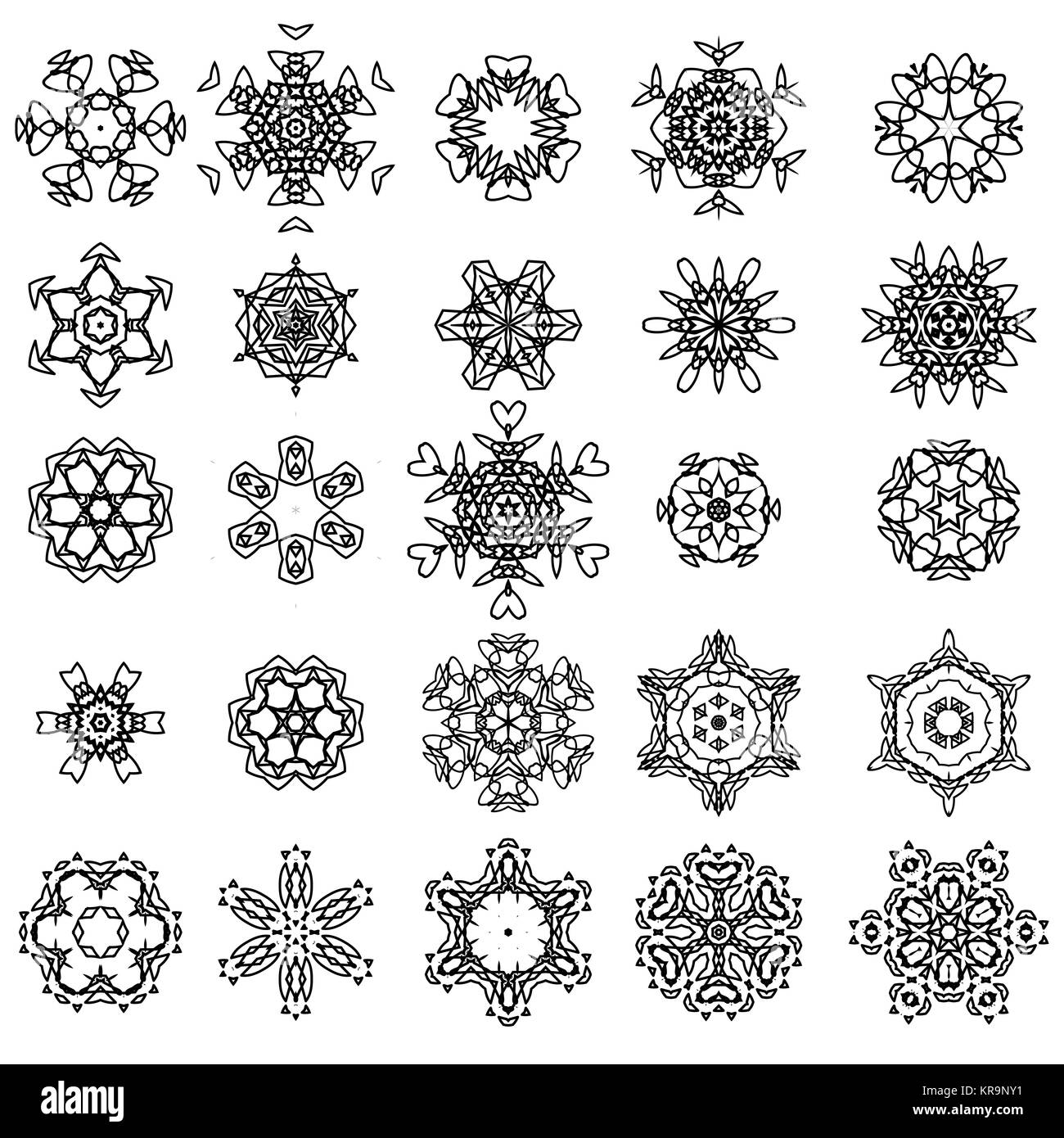 Round Geometric Ornaments Set Stock Photo - Alamy