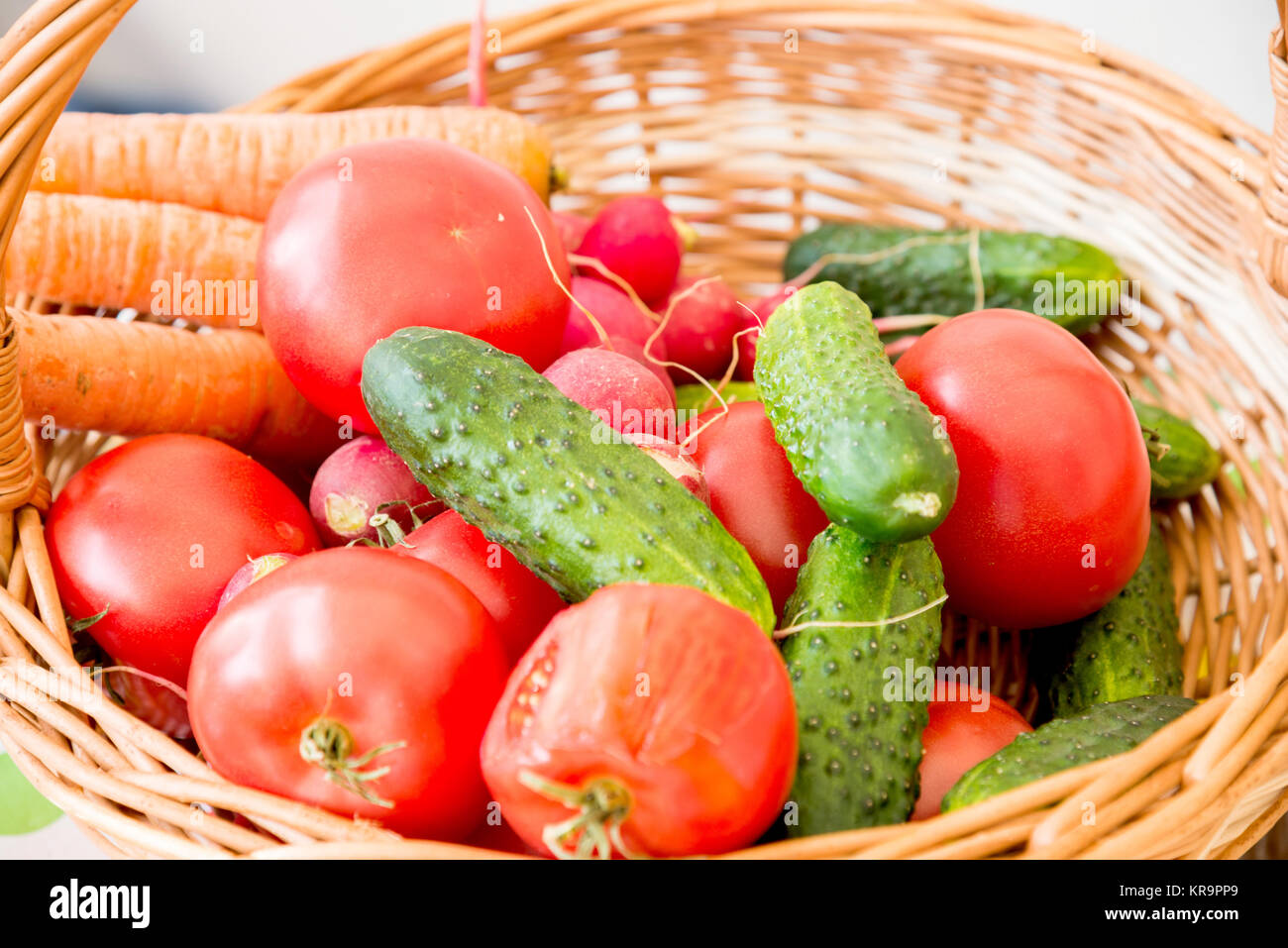 Mix of vegetables in basket Stock Photo - Alamy