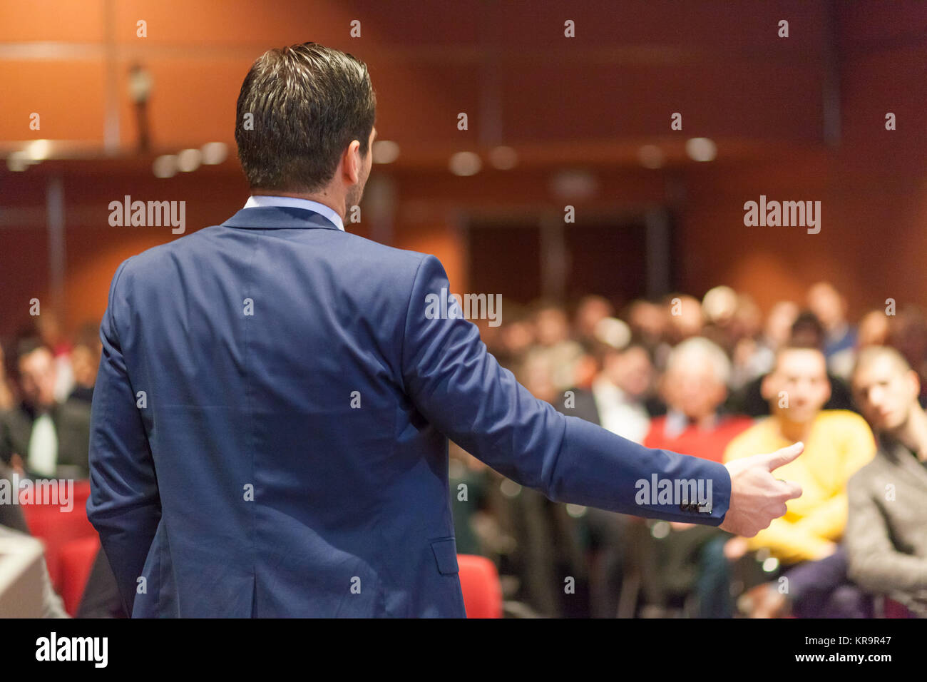 Public speaker giving talk at Business Event Stock Photo - Alamy
