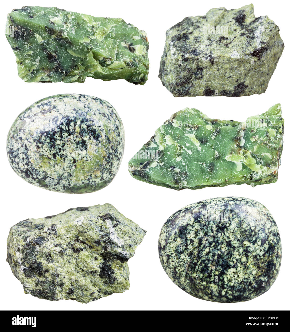 specimens of serpentine and serpentinite stones Stock Photo - Alamy