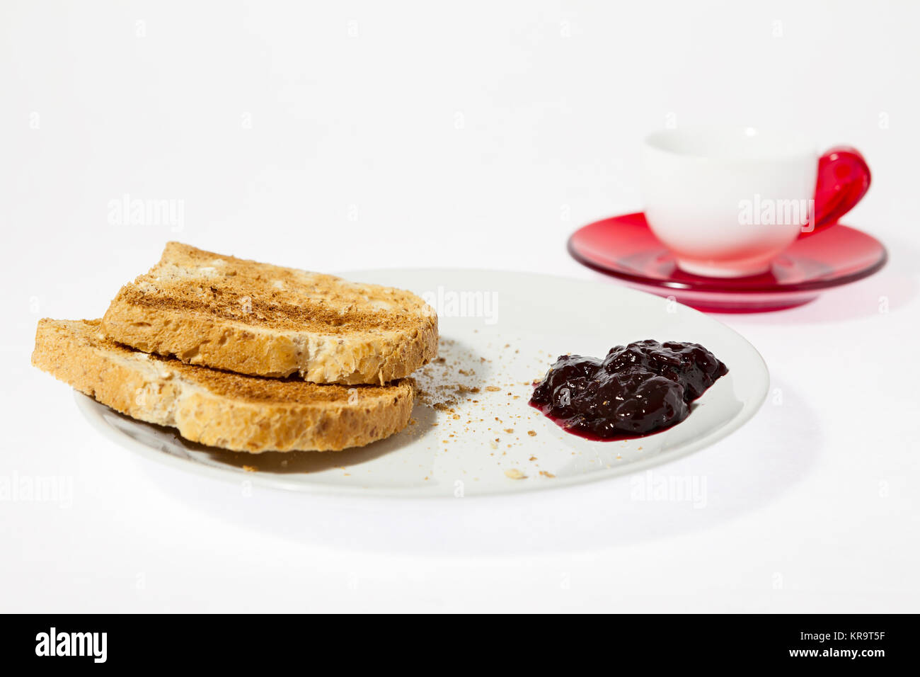 Coffee with jam and bread Stock Photo - Alamy