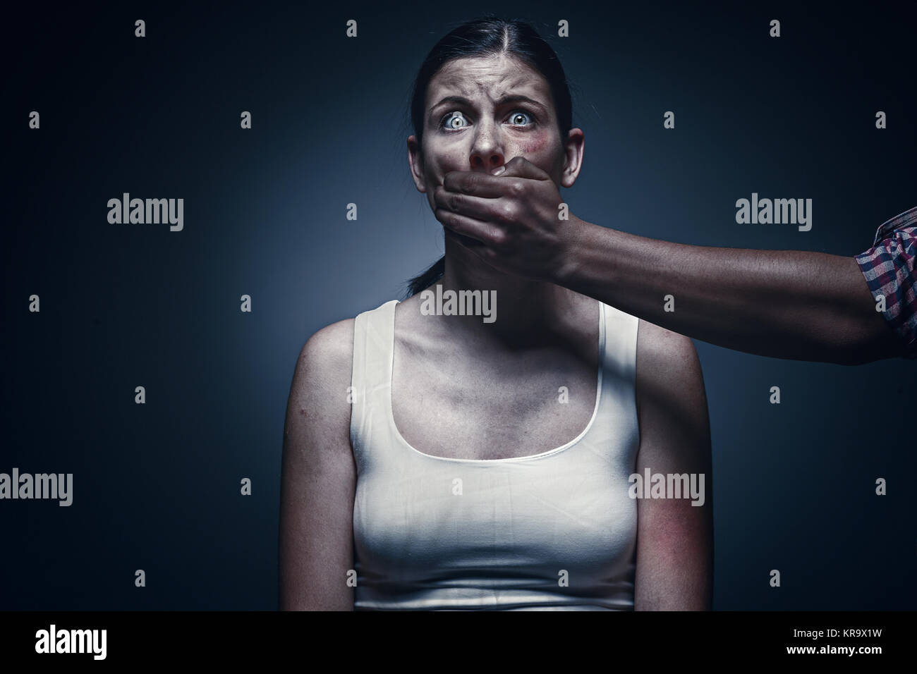 Afraid terrified abused young woman hi-res stock photography and images ...