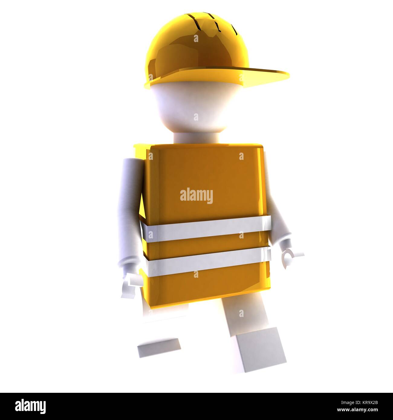 Worker puppet over white background Stock Photo - Alamy