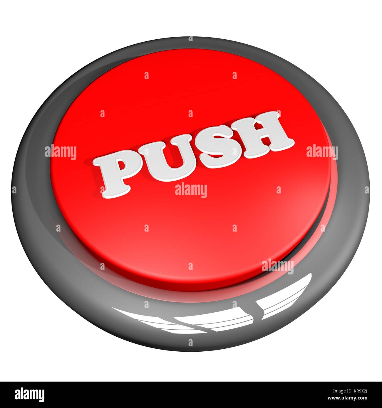 Push button isolated over white Stock Photo - Alamy