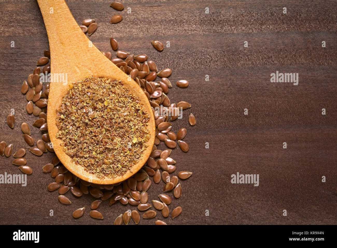 Ground Brown Flax Seed or Linseed Stock Photo - Alamy
