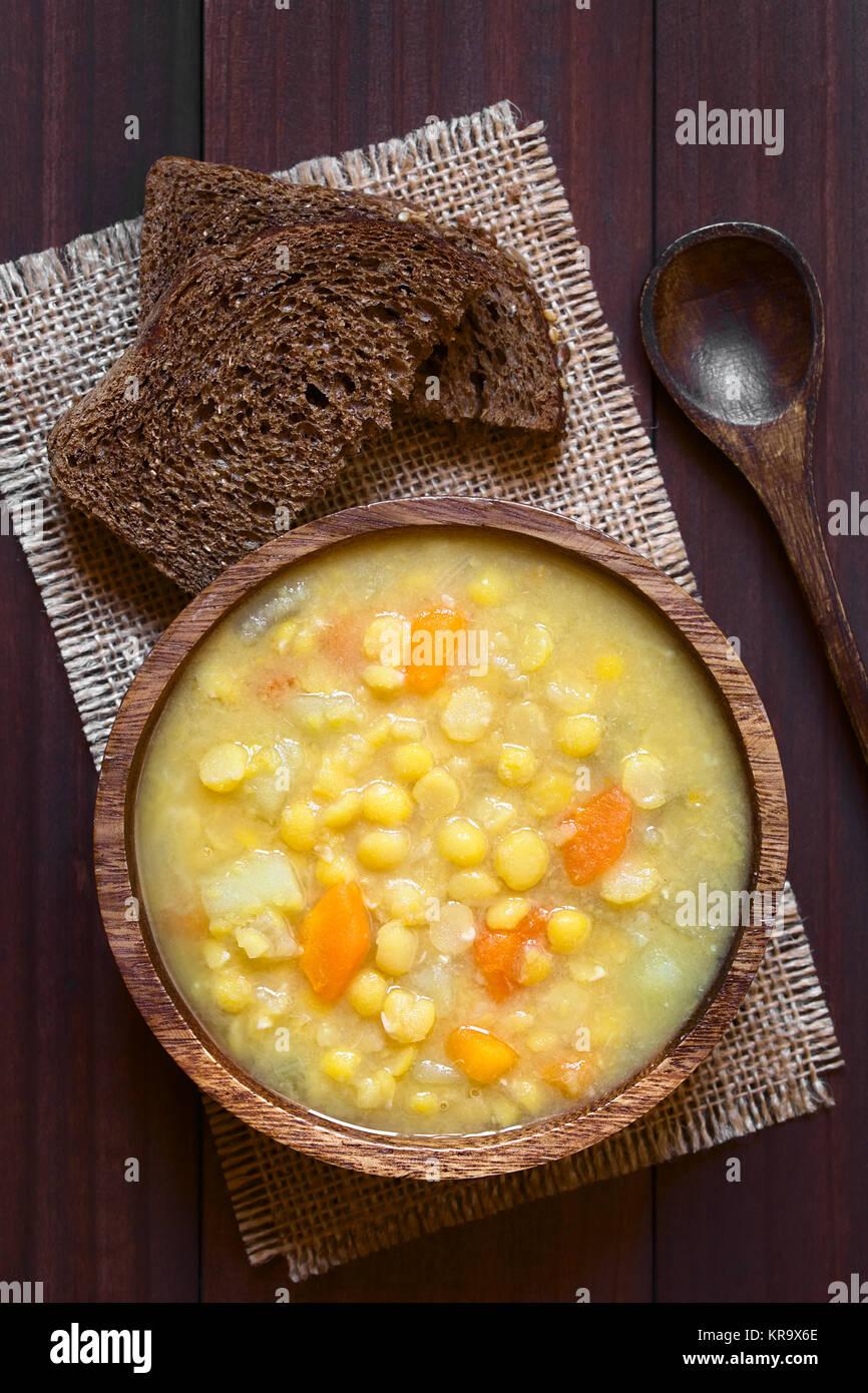 Yellow Split Pea and Vegetable Soup Stock Photo - Alamy