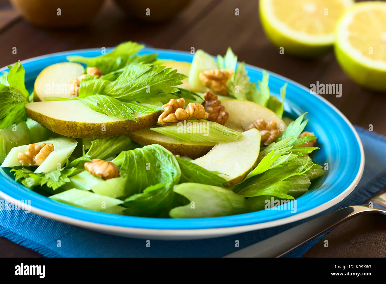Celery, Pear and Walnut Salad Stock Photo - Alamy
