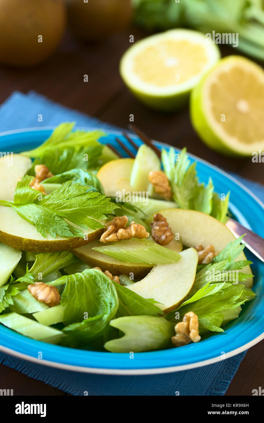 Celery, Pear and Walnut Salad Stock Photo - Alamy