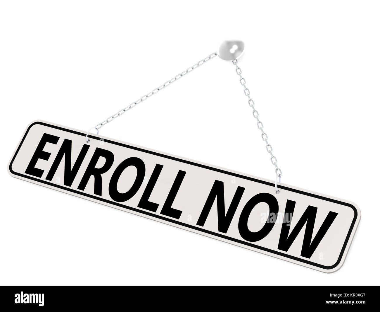 Enroll now banner isolated on white Stock Photo - Alamy