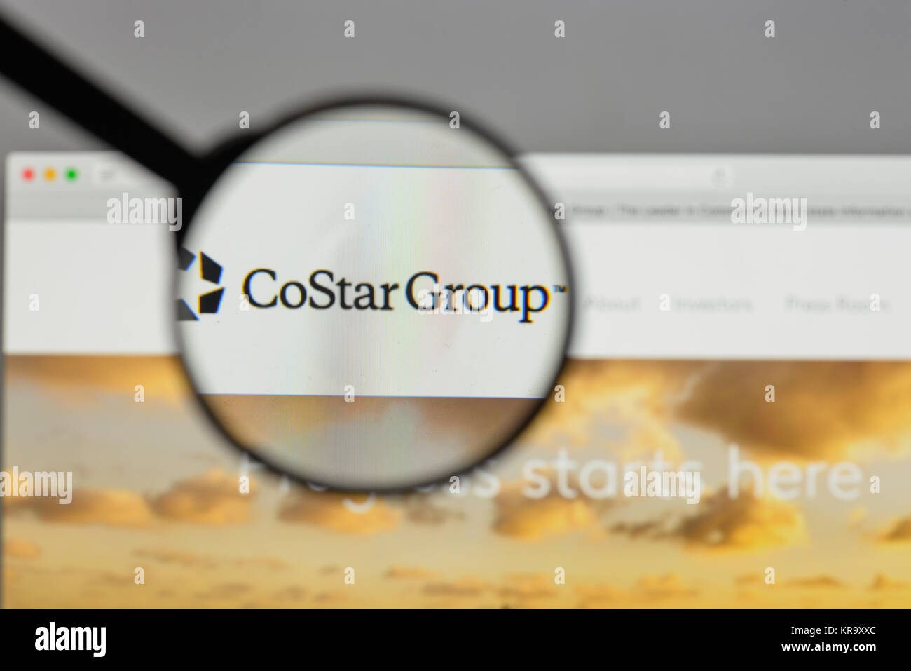 Milan, Italy - August 10, 2017: CoStar Group logo on the website ...