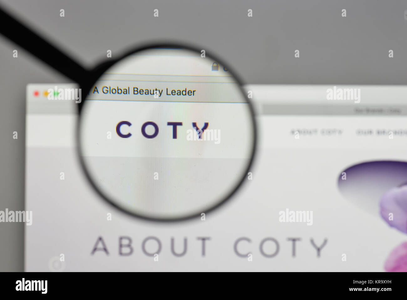 Milan, Italy - August 10, 2017: Coty logo on the website homepage Stock ...