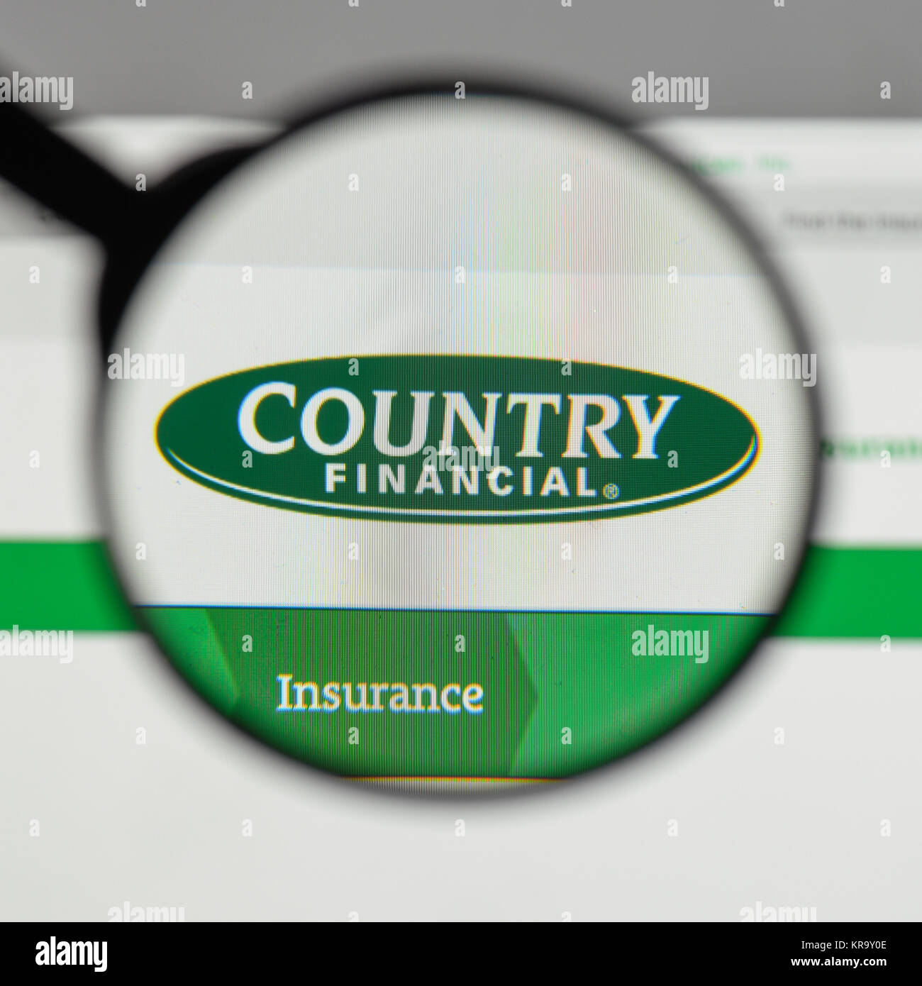 Milan, Italy - August 10, 2017: Country Financial logo on the website ...