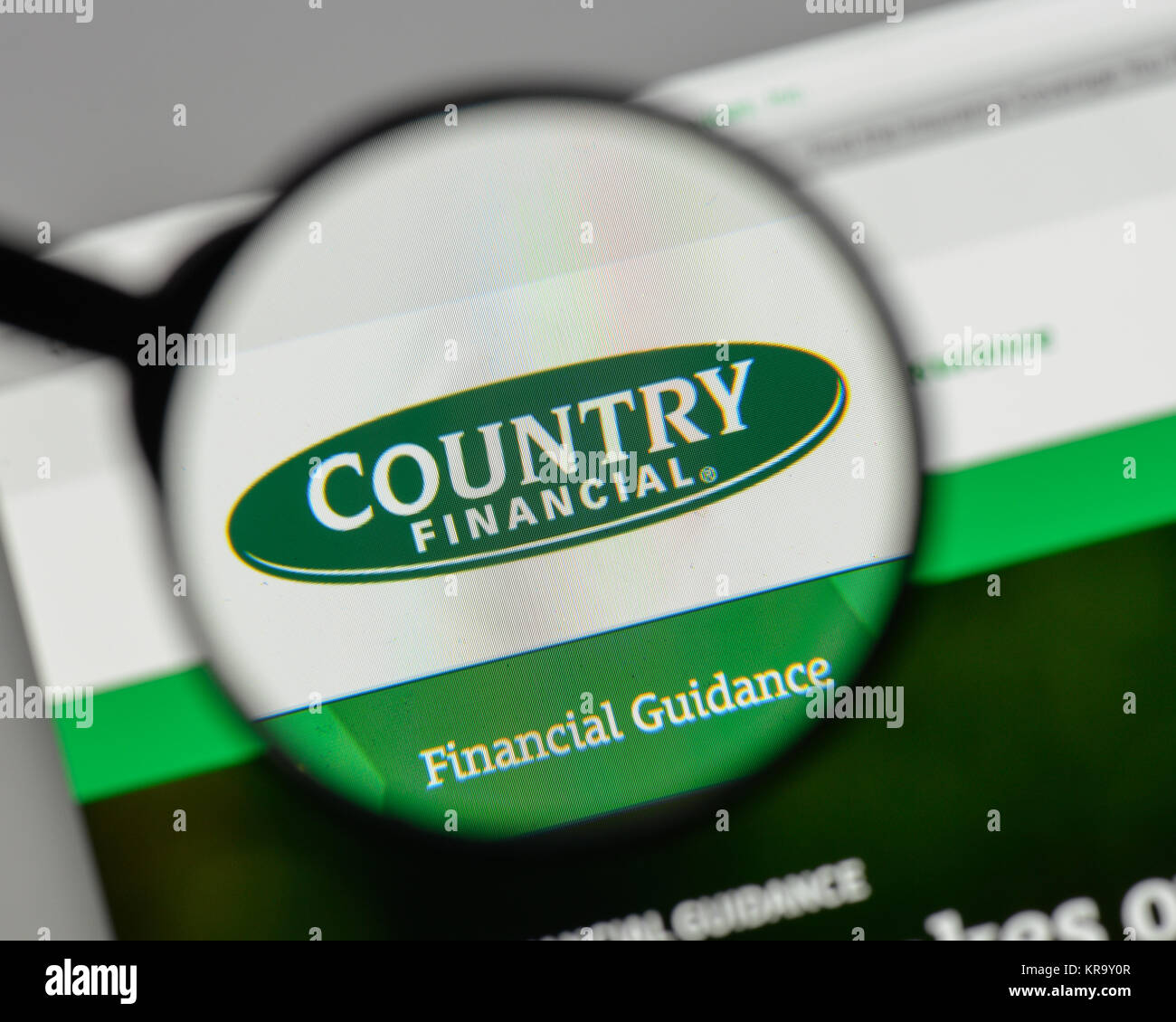 Milan, Italy - August 10, 2017: Country Financial logo on the website ...