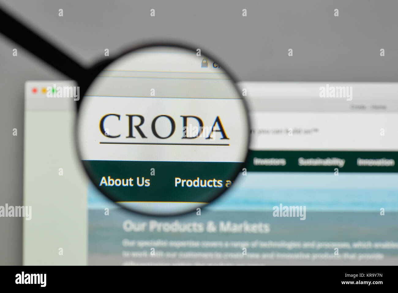 Milan, Italy - August 10, 2017: Croda, International logo on the ...