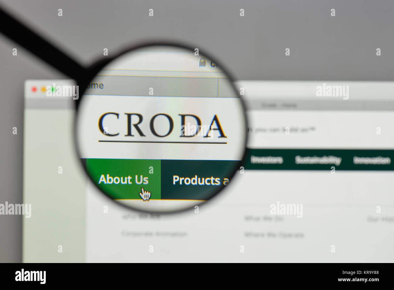 Milan, Italy - August 10, 2017: Croda, International logo on the ...