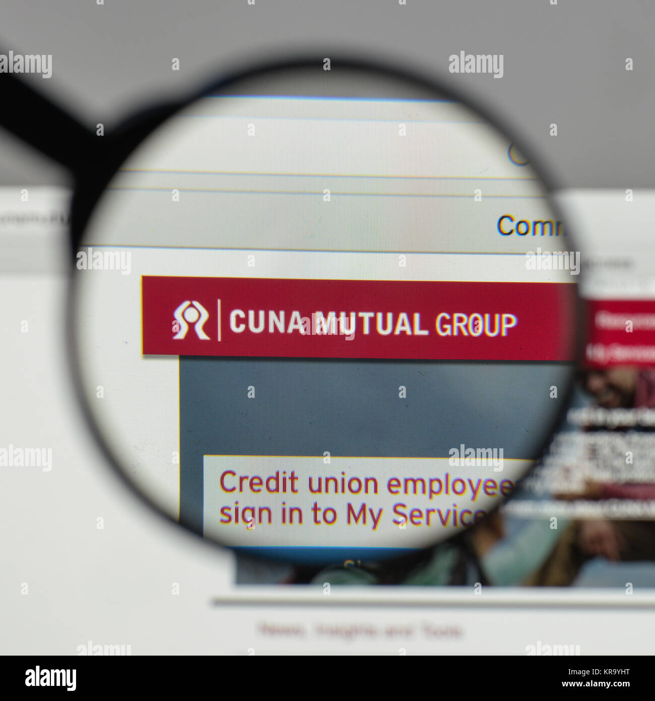 Milan, Italy - August 10, 2017: CUNA Mutual Group logo on the website ...