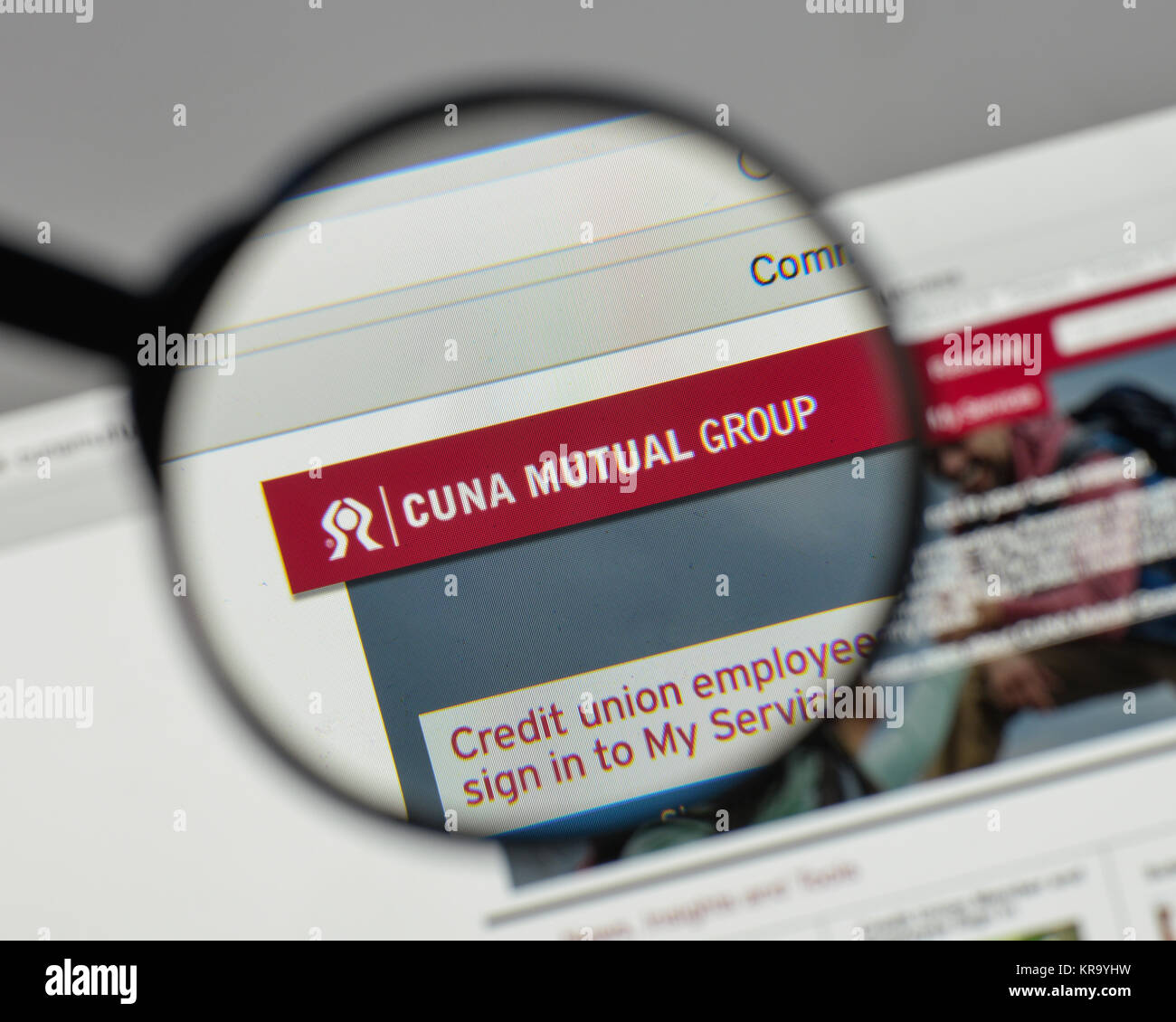 Milan, Italy - August 10, 2017: CUNA Mutual Group logo on the website ...