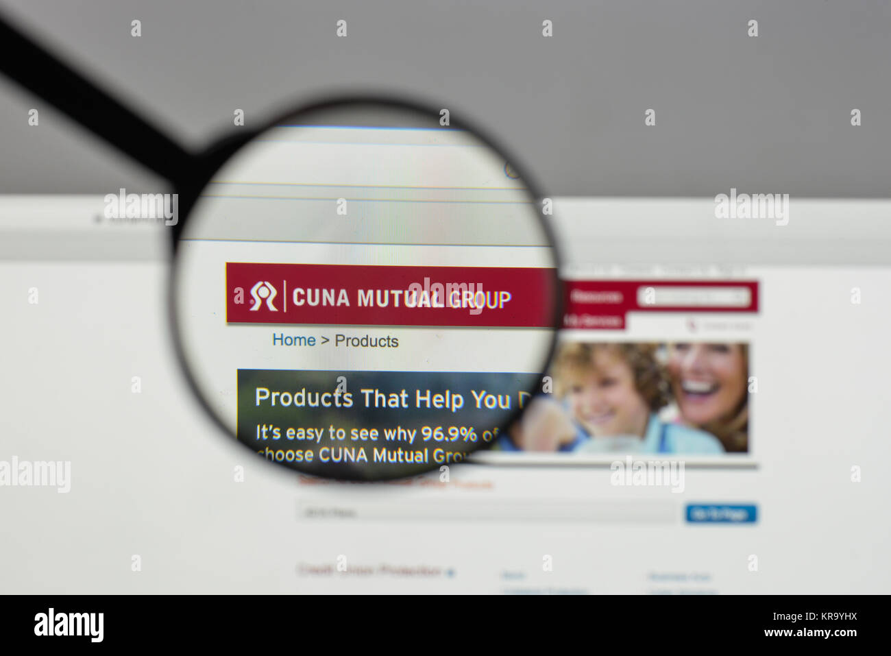 Milan, Italy - August 10, 2017: CUNA Mutual Group logo on the website ...