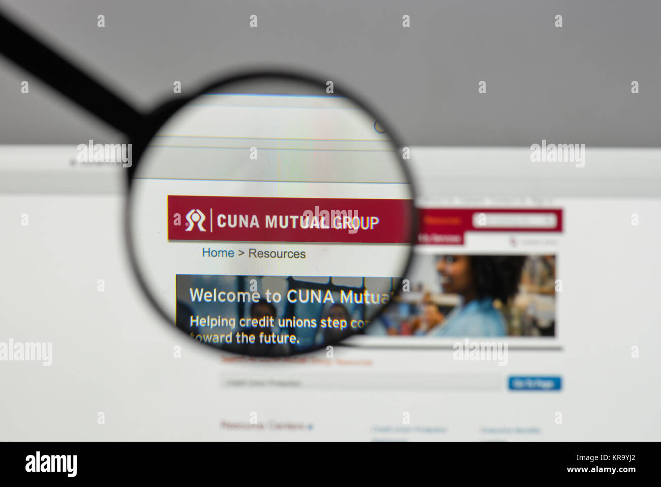 Milan, Italy - August 10, 2017: CUNA Mutual Group logo on the website ...