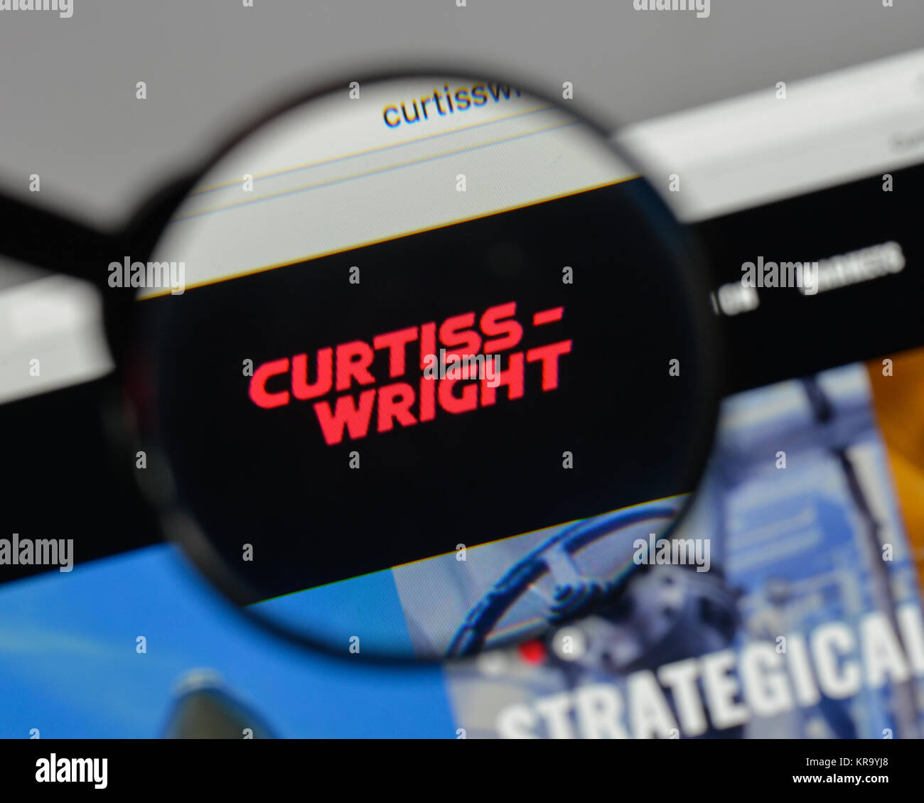 Milan, Italy - August 10, 2017: Curtiss Wright logo on the website ...