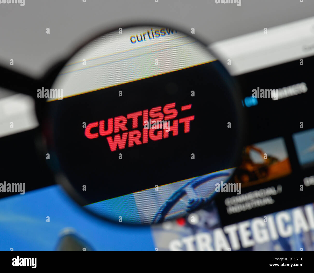 Milan, Italy - August 10, 2017: Curtiss Wright logo on the website ...