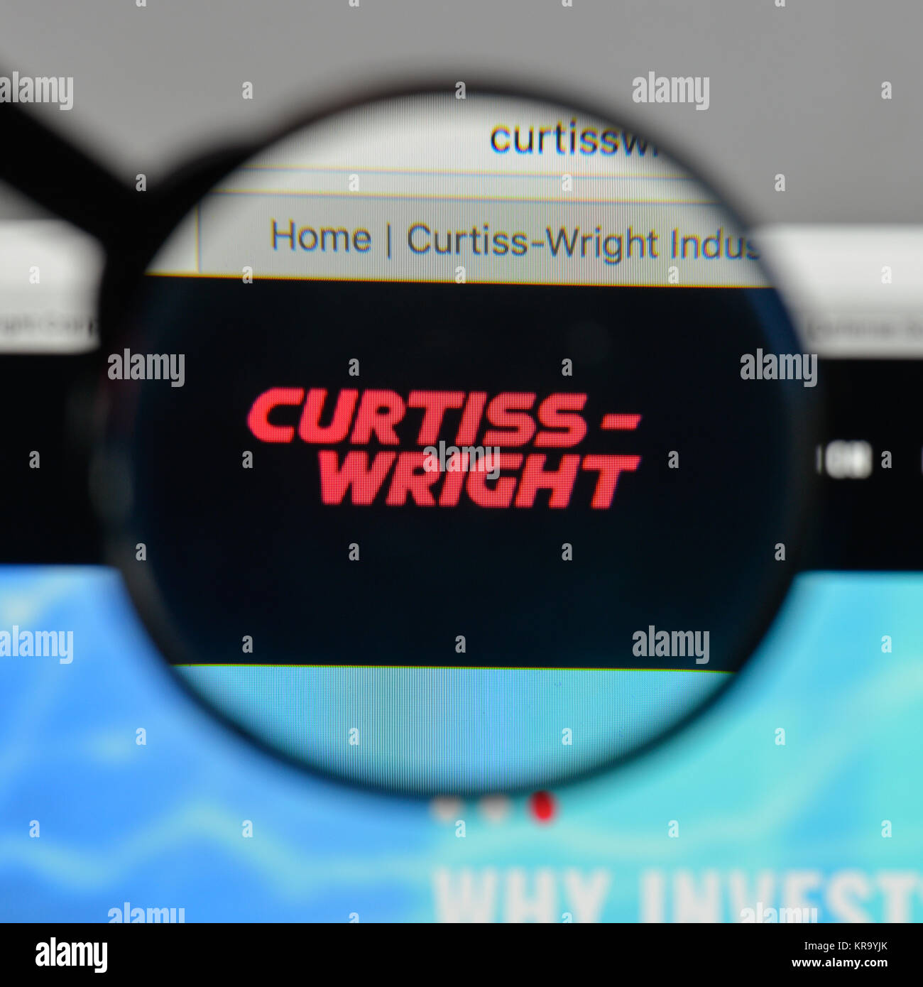 Milan, Italy - August 10, 2017: Curtiss Wright logo on the website ...