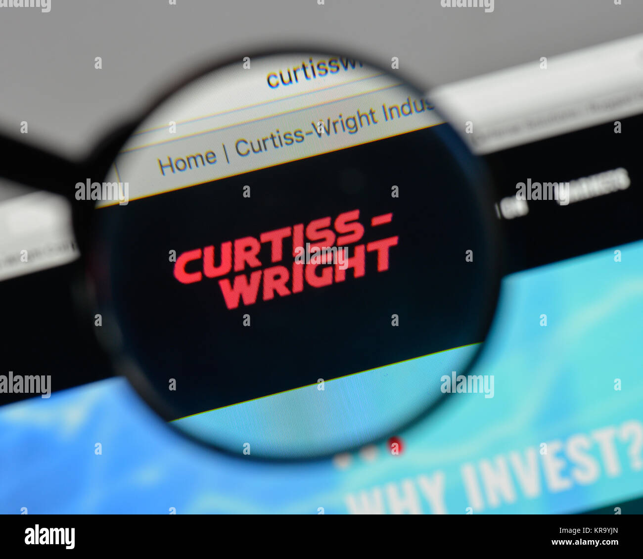 Milan, Italy - August 10, 2017: Curtiss Wright logo on the website ...