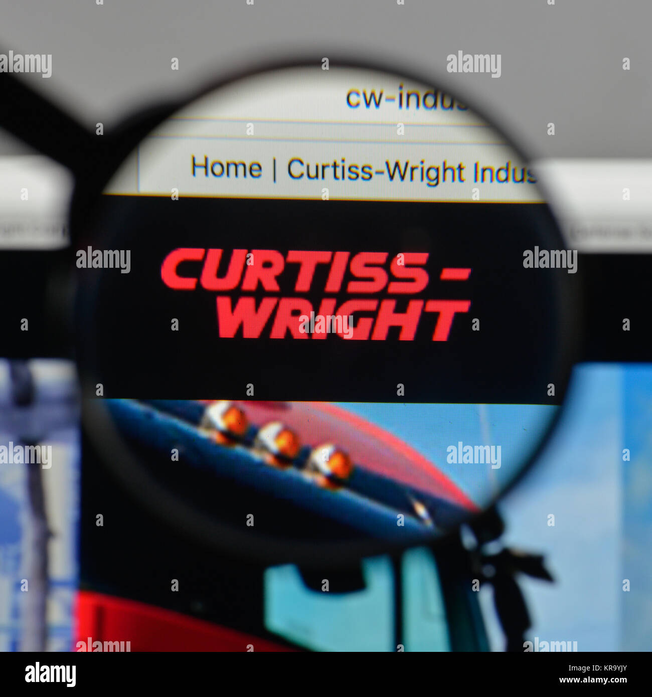 Milan, Italy - August 10, 2017: Curtiss Wright logo on the website ...