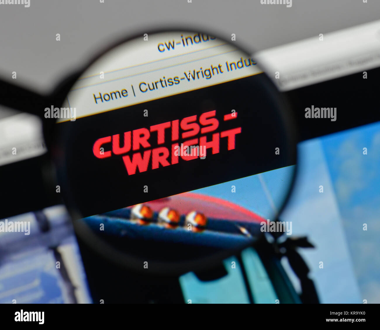 Milan, Italy - August 10, 2017: Curtiss Wright logo on the website ...