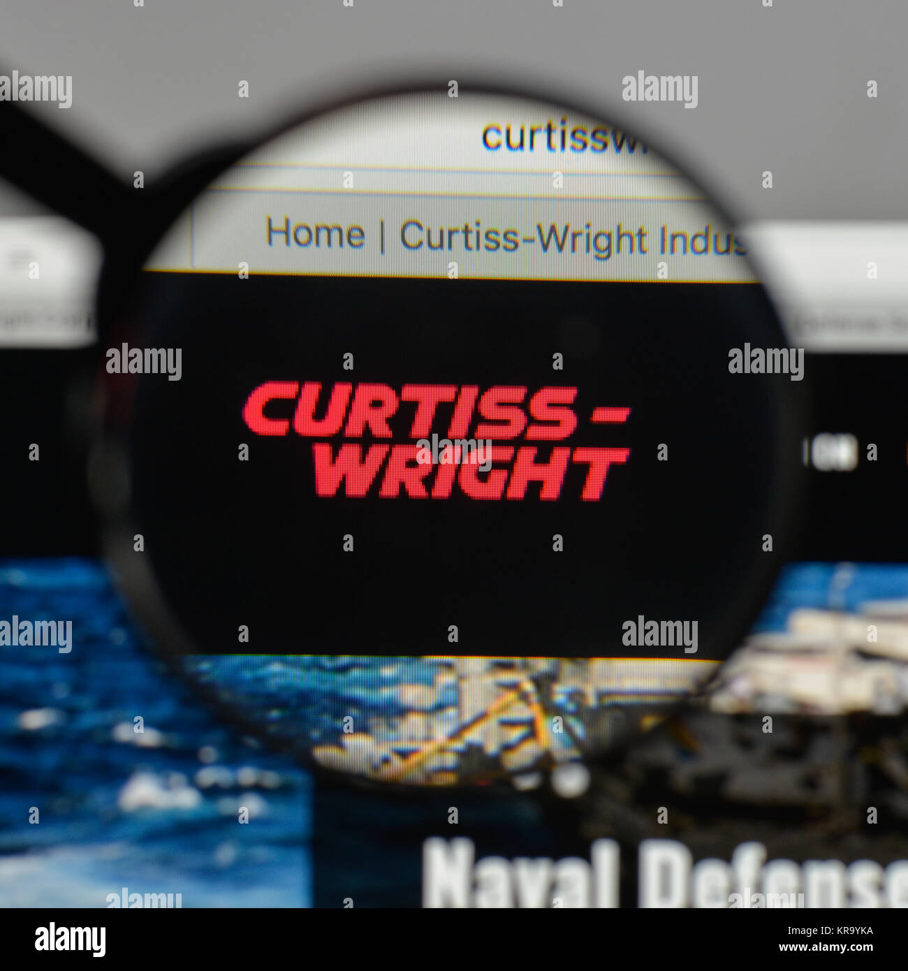 Milan, Italy - August 10, 2017: Curtiss Wright logo on the website ...