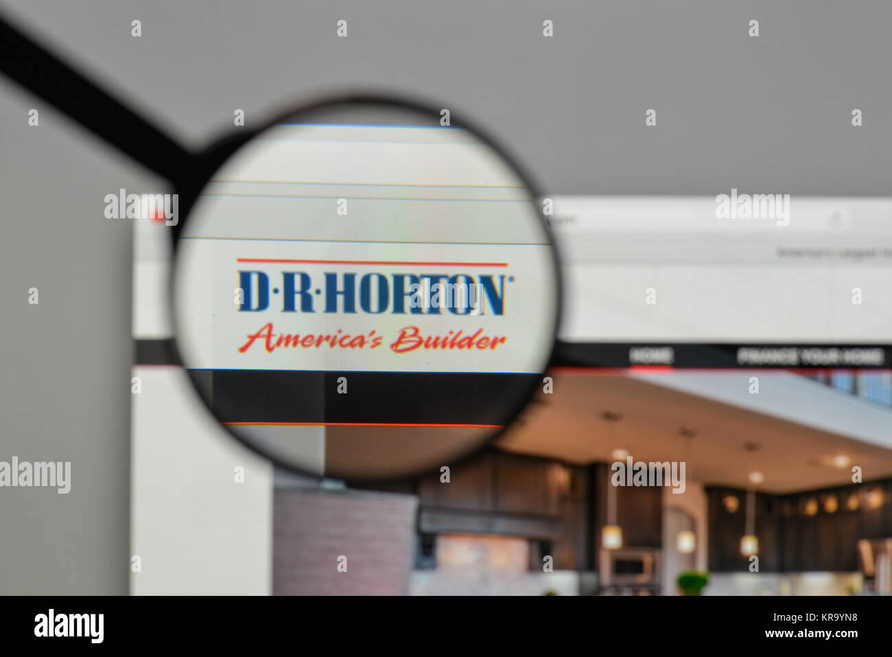 Milan, Italy - August 10, 2017: D.R. Horton logo on the website ...