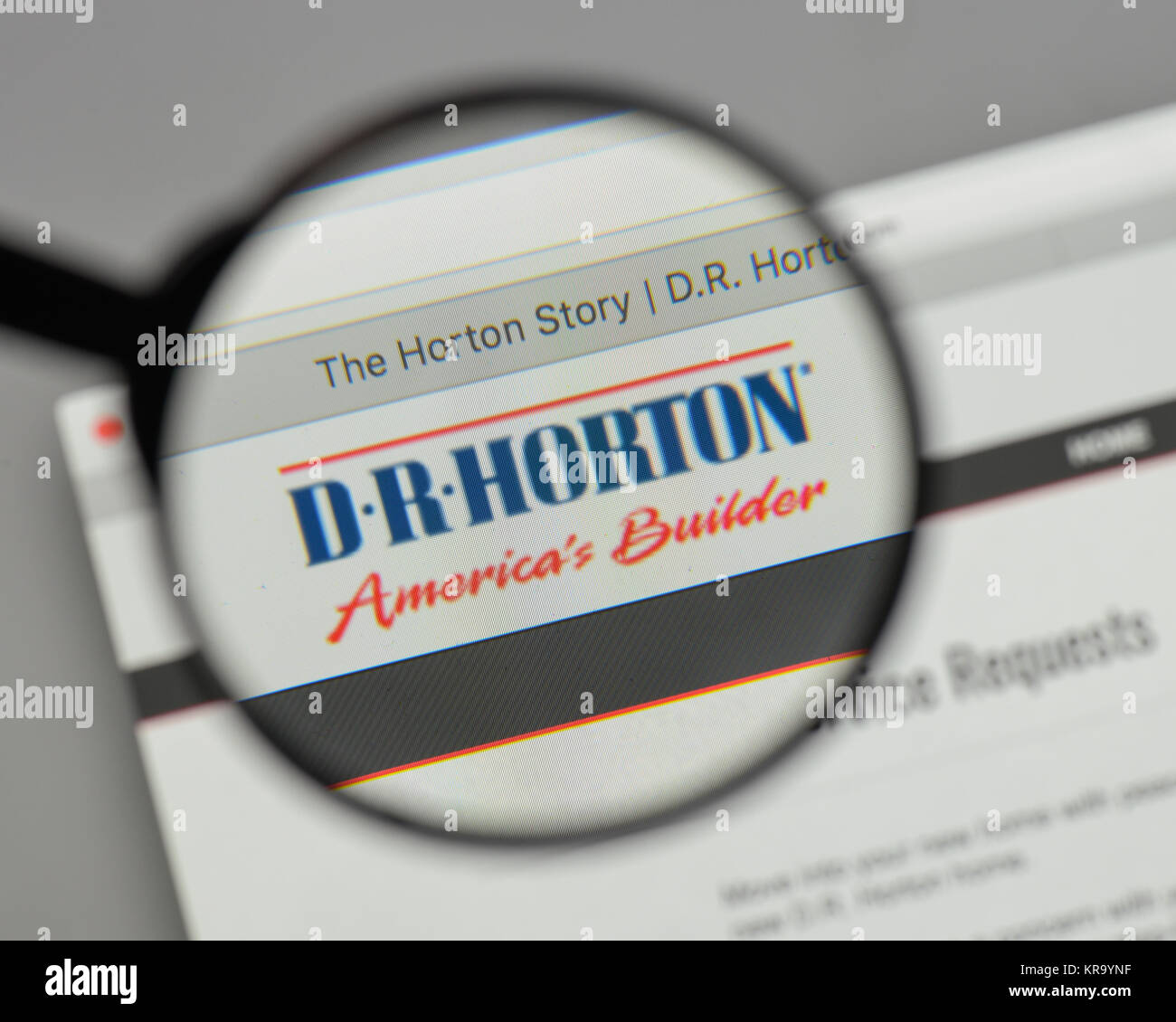 Milan, Italy - August 10, 2017: D.R. Horton logo on the website ...