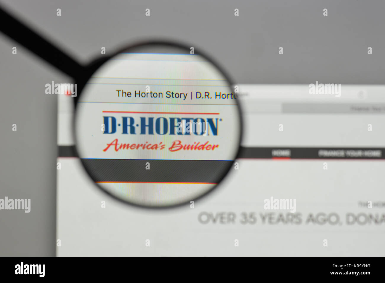 Milan, Italy - August 10, 2017: D.R. Horton logo on the website ...