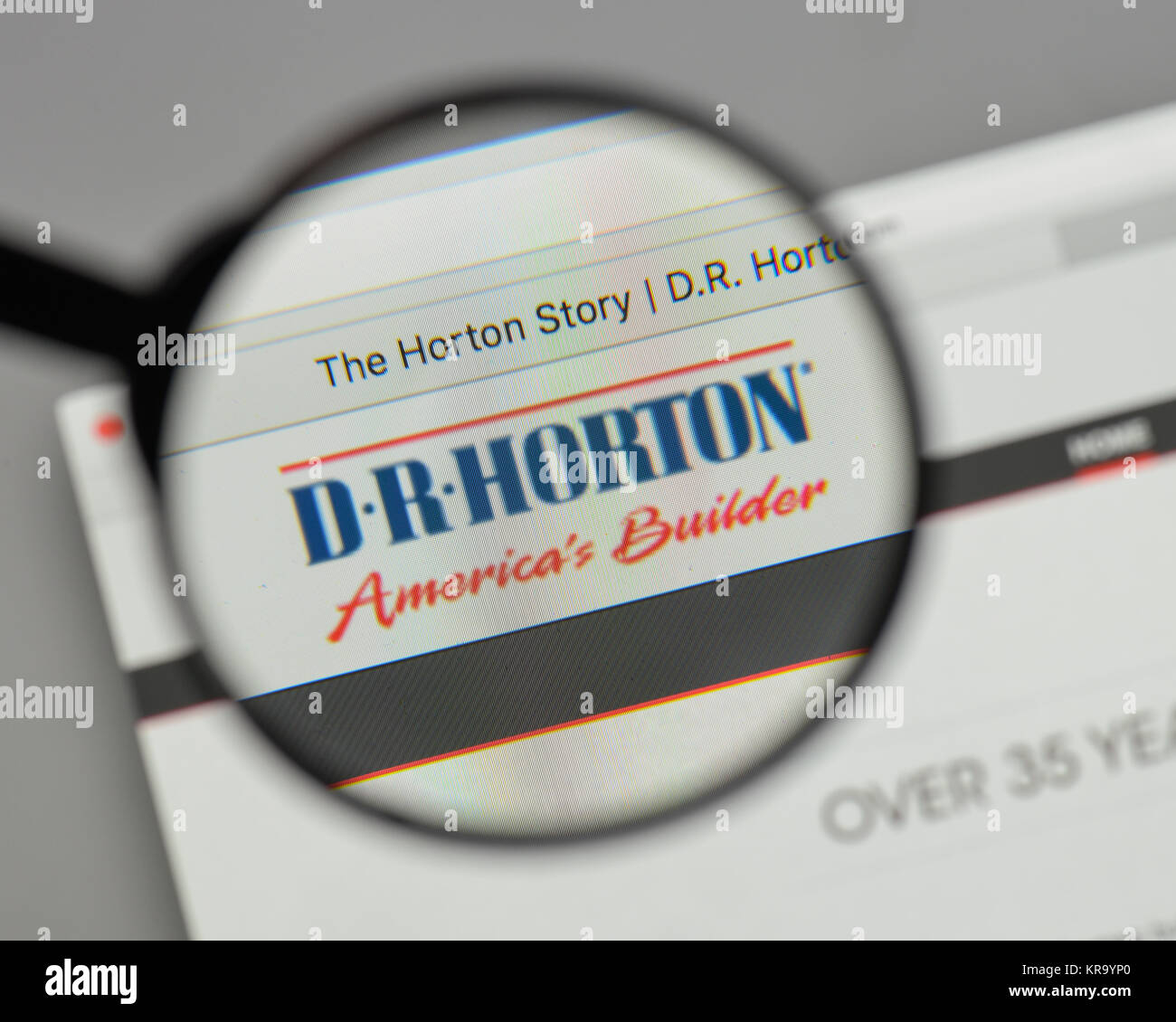 Milan, Italy - August 10, 2017: D.R. Horton logo on the website ...