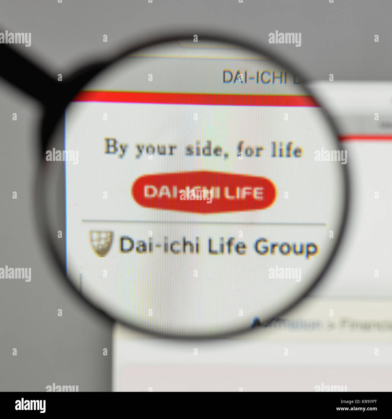 Milan, Italy - August 10, 2017: DaiIchi Life logo on the website ...