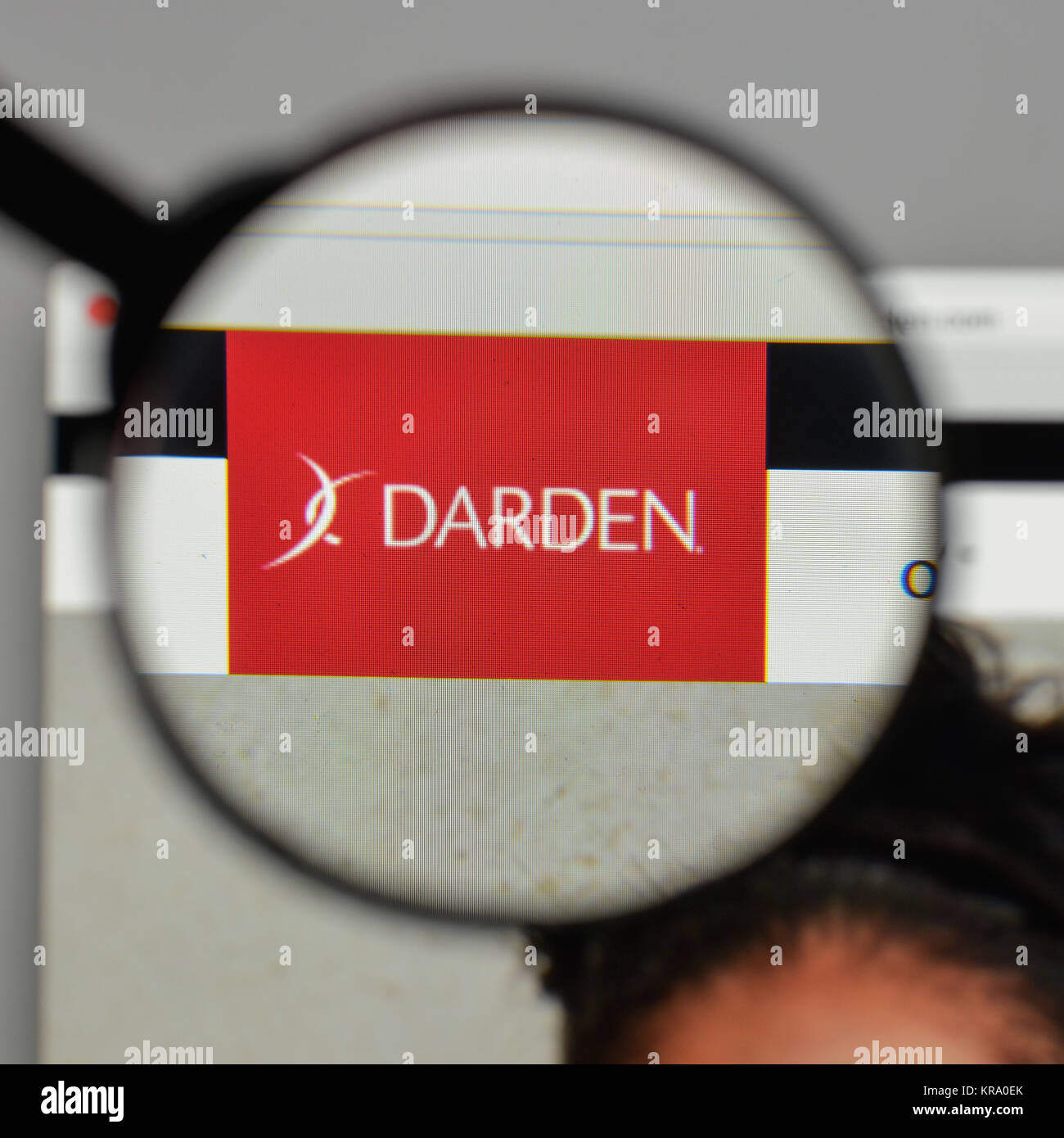 Milan, Italy - August 10, 2017: Darden Restaurants logo on the website ...