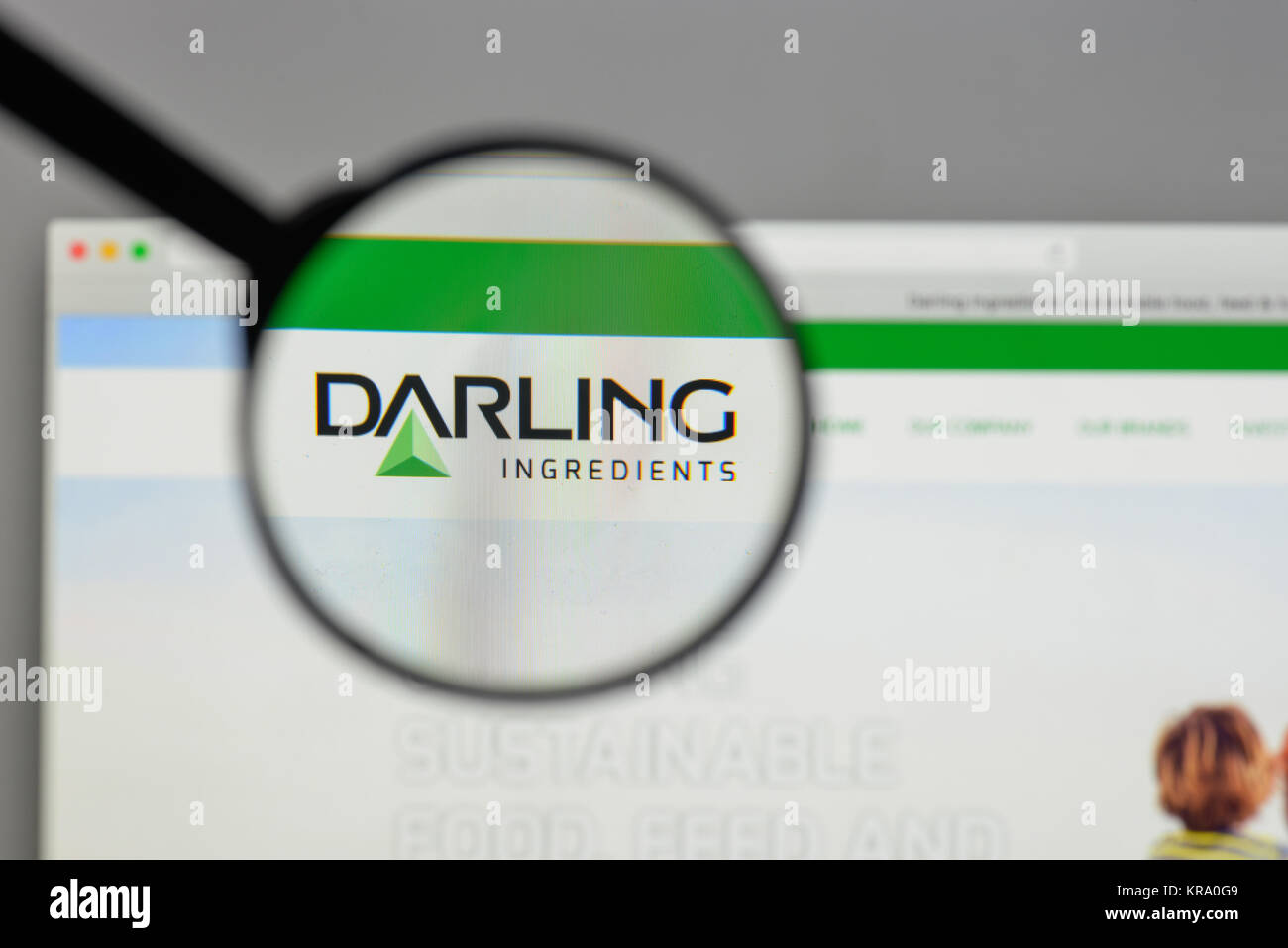 Milan, Italy - August 10, 2017: Darling Ingredients logo on the website ...