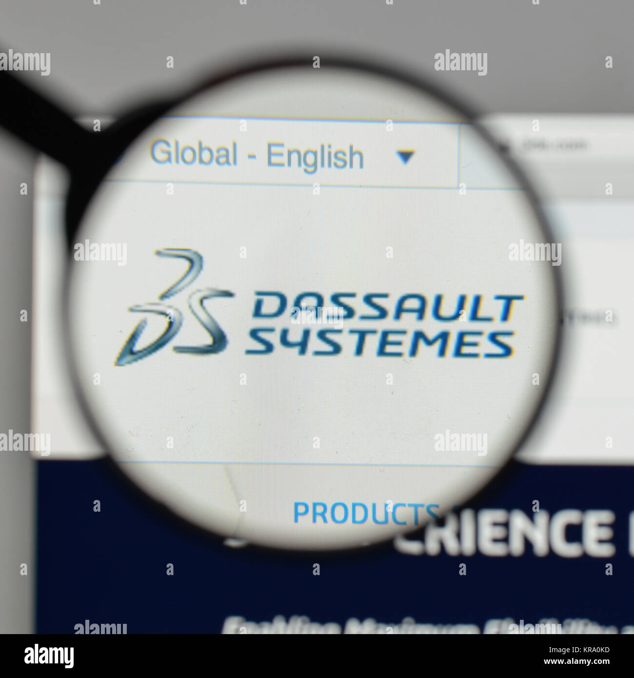 Milan, Italy - August 10, 2017: Dassault Systemes logo on the website ...