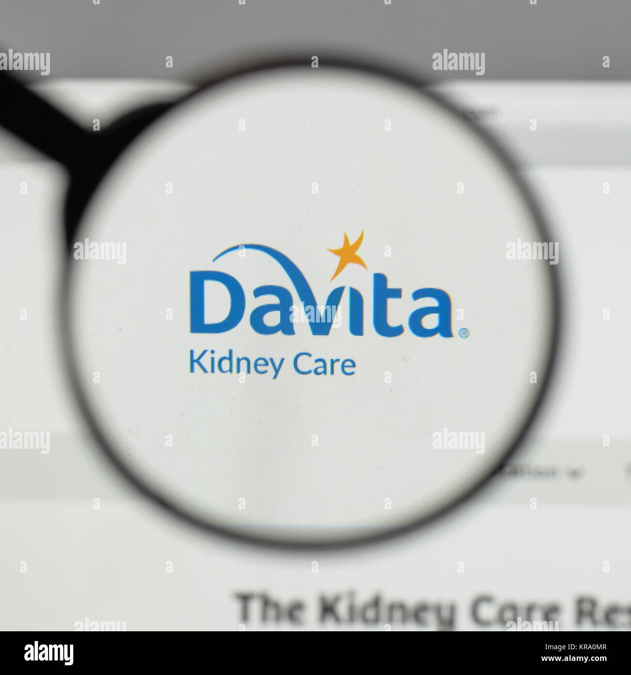 Milan, Italy - August 10, 2017: DaVita logo on the website homepage ...