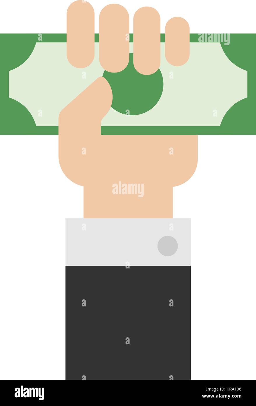 Hand holding money or money in hand vector. Hand with money or hand ...