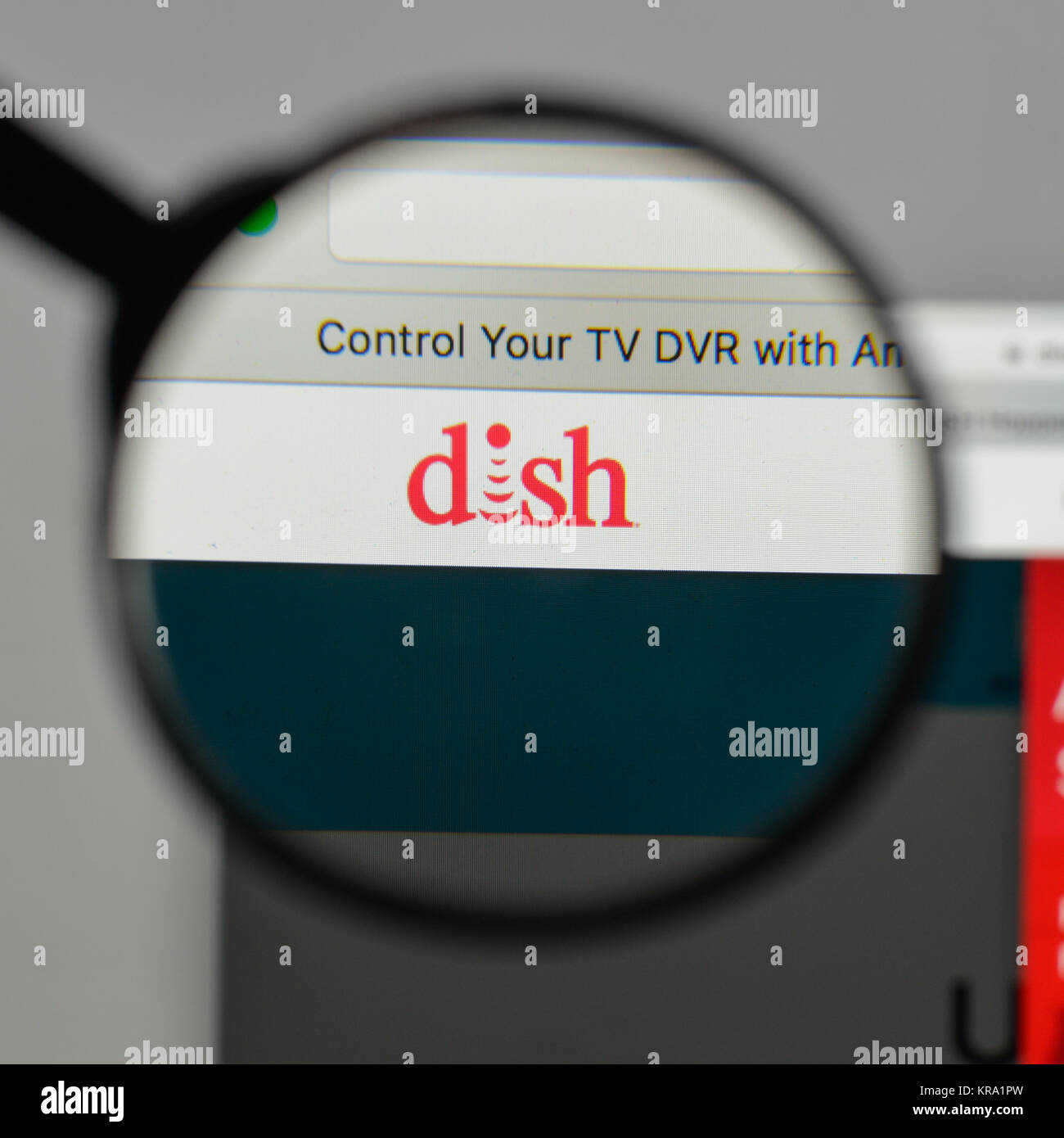 Milan, Italy - August 10, 2017: DISH Network logo on the website ...